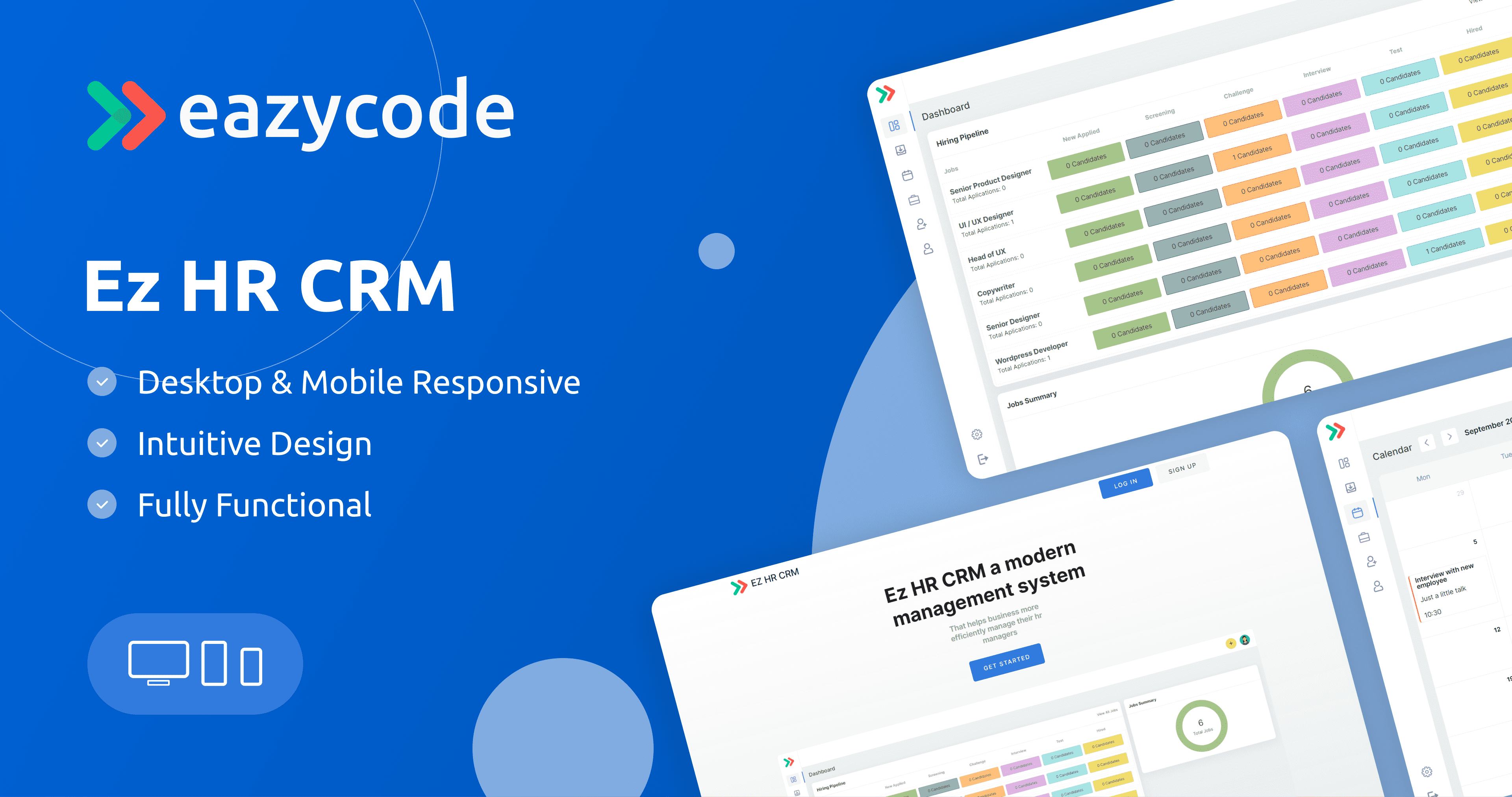 Ez Hr CRM Dashboard Template | Bubble